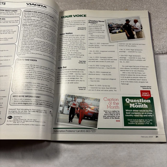 NASCAR ILLUSTRATED MAGAZINE February 2009 Greg Biffle Poster £14.87 ...