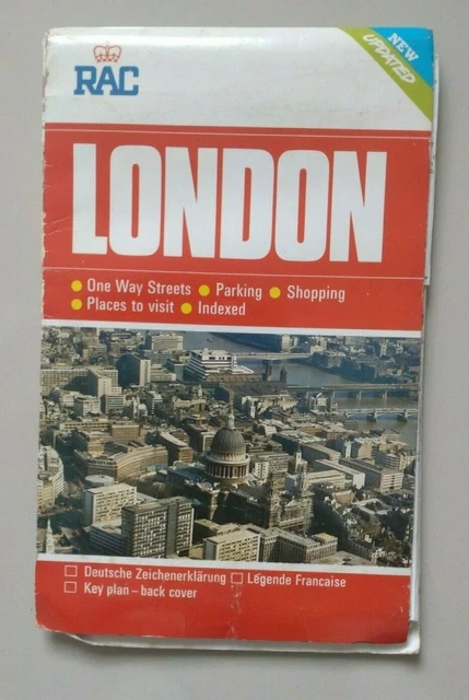 RAC LONDON STREET Map Sheet Map with Index 1985 EUR 7,55 - PicClick IT