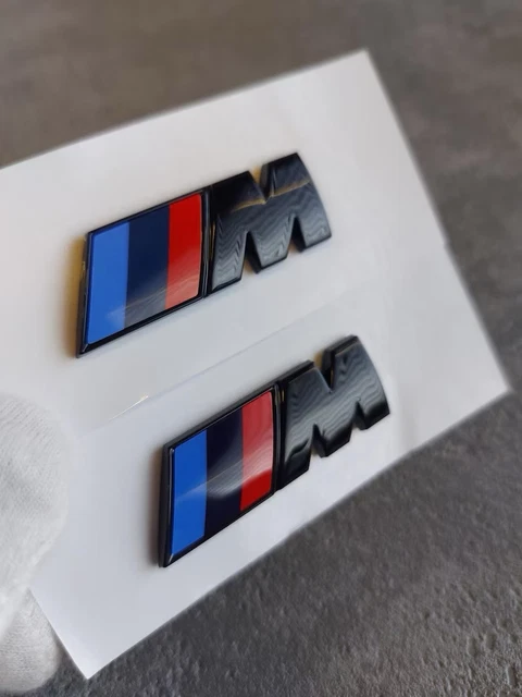 2ER SET BMW M Emblem Logo Schwarz Glanz Kotflügel Badge Seite M Paket ...