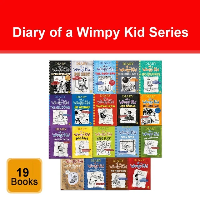 DIARY OF A Wimpy Kid Series 19 Books Collection Set by Jeff Kinney NEW ...