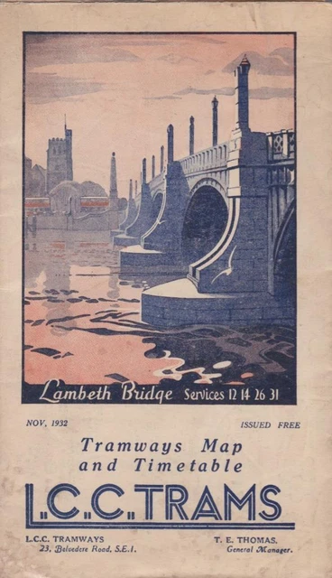 LONDON LCC TRAMS Map Nov 1932 £9.99 - PicClick UK
