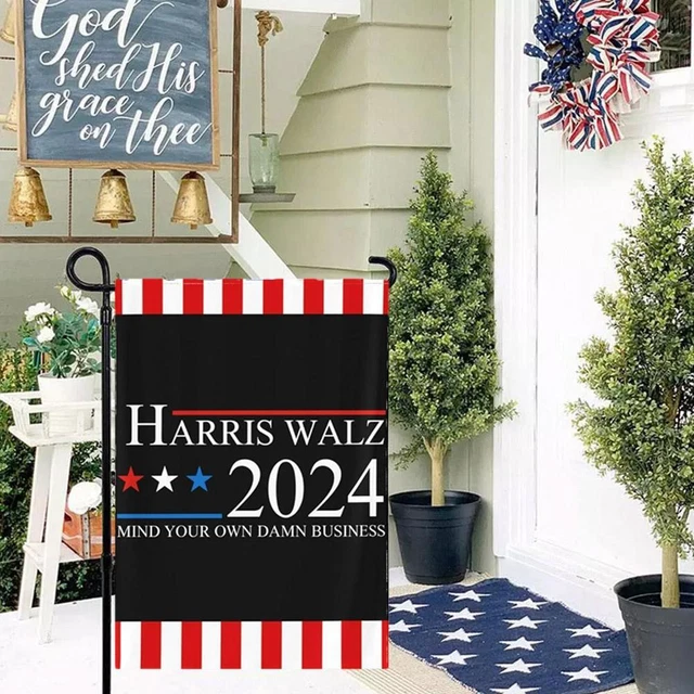 DRAPEAU DE JARDIN Kamala Harris Waltz 2024 Occupe-toi de tes propres ...