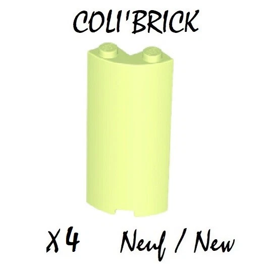 LEGO 30987 - 4x Mur Panneau / Cylinder Quarter 2x2x5 - Yellowish Green ...