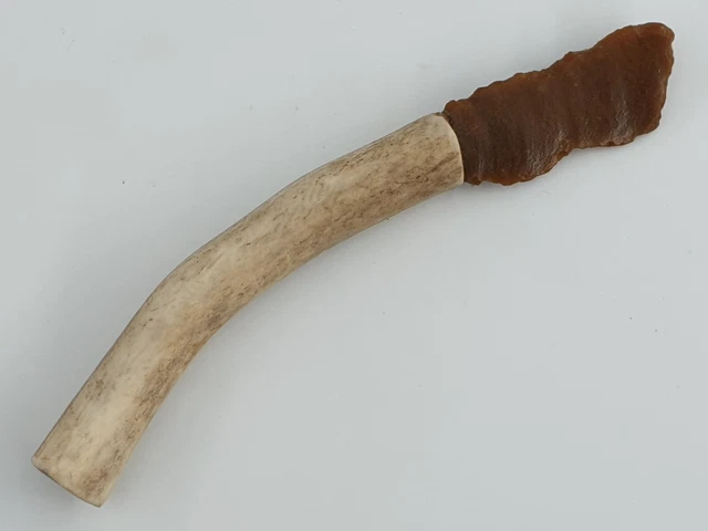 PREHISTORIC NEOLITHIC PREHISTORY Tool Dagger Flint Cut Replica Deer £36 ...