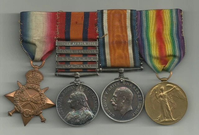 BOER WAR QSA Incl Rhodesia Clasp & 1915 Star Trio Captain Dobson 70Th ...