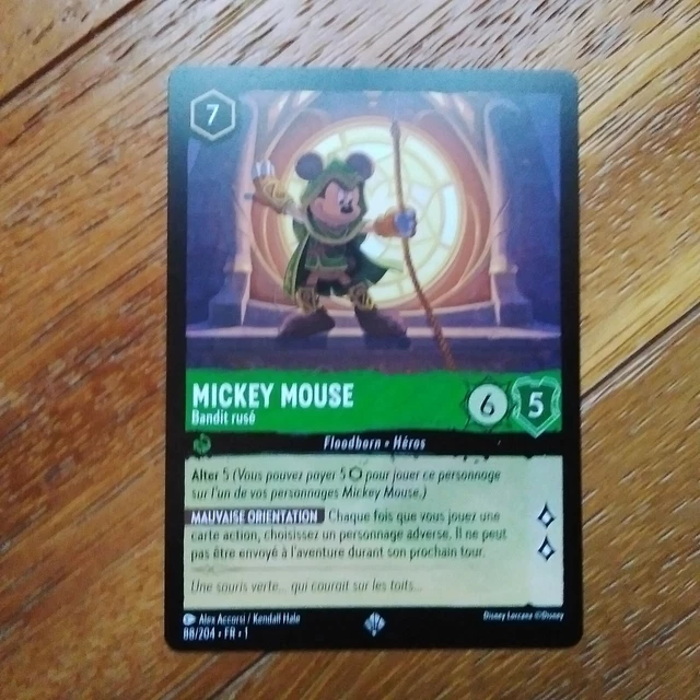 CARTE LORCANA CHAPITRE 1 Mickey Mouse Bandit Rusé 88/204 Super Rare ...