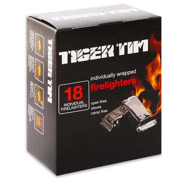 TIGER TIM INDIVIDUALLY Wrapped Firelighters 18 Pack £6.95 - PicClick UK