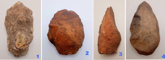 ARCHÉOLOGIE : 4 Bifaces en quartzite / grès Ouest saharien. Azrag? EUR ...