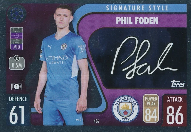 436 MANCHESTER CITY - Phil Foden - England Foil Card Topps Champions ...