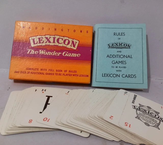 VINTAGE LEXICON CARD Game By John Waddington Ltd. The Wonder Game ...