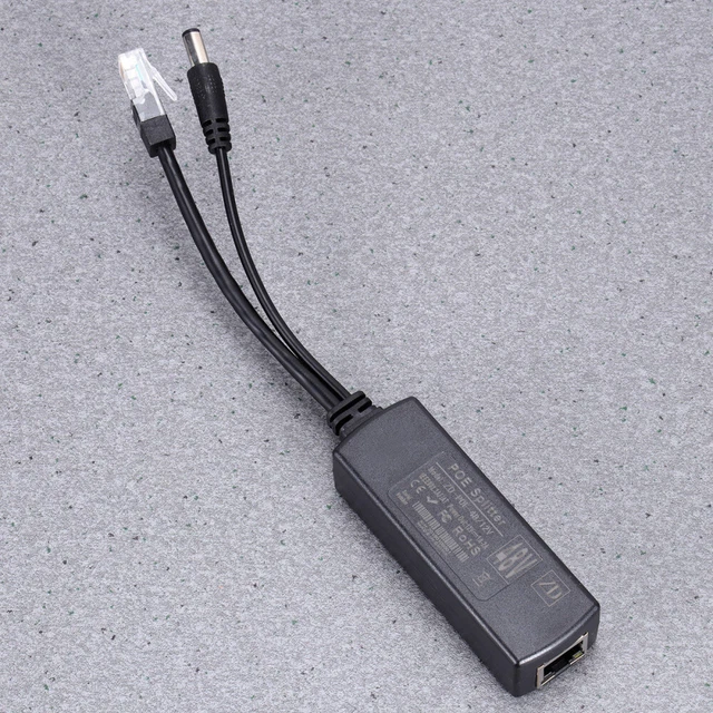 ETHERNET POE POWER Adapter Black POE Splitter POE Cable Adapter Remote ...