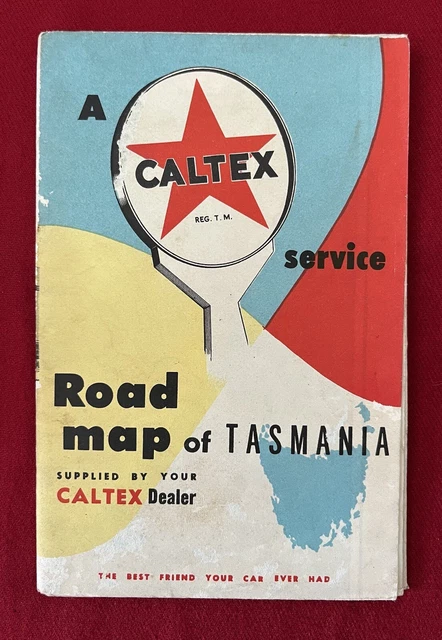VINTAGE - CALTEX Road Map of Tasmania - Australia - c1955 £4.99 ...