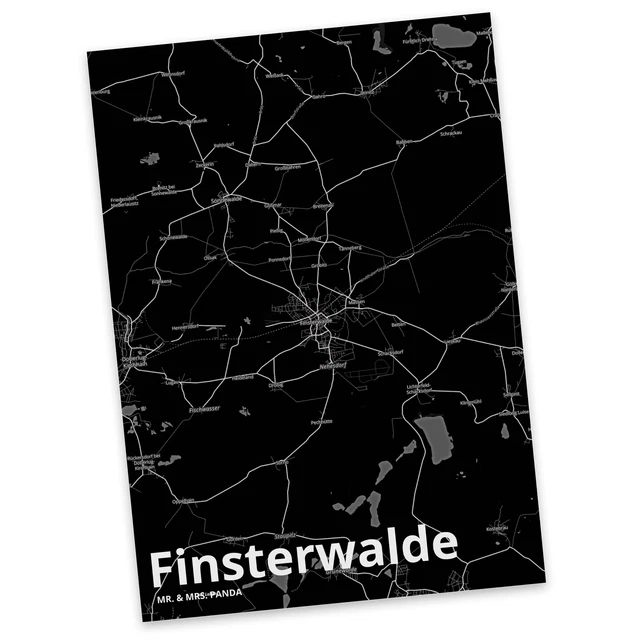 POSTKARTE FINSTERWALDE - Geschenk Stadt Dorf Karte Landkarte Map ...