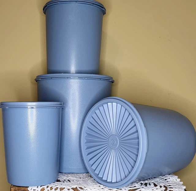 VINTAGE TUPPERWARE 4-PIECE Servalier Nesting Canister Set and Lids ...
