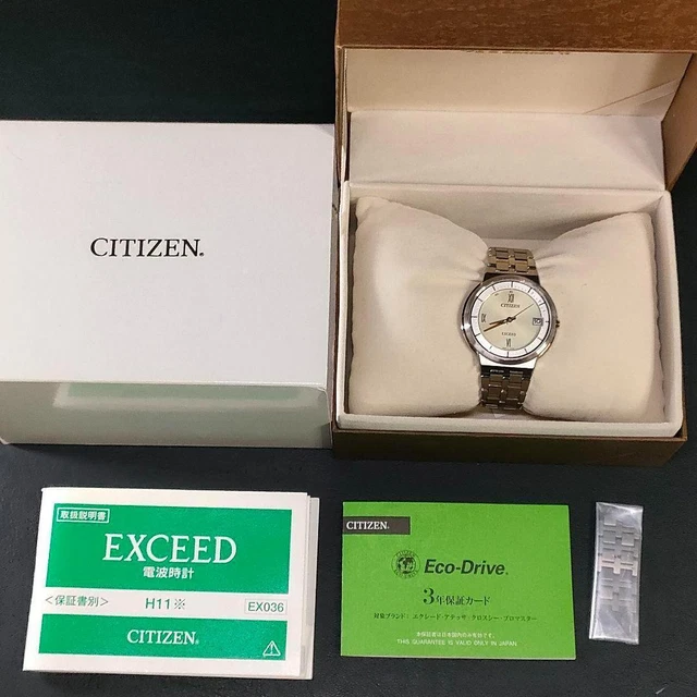 CITIZEN EXCEED H113-T014305 Eco-Drive Chronographe Blanc Slv Quartz ...