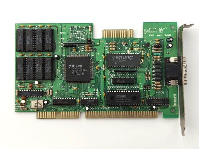 CARTE GRAPHIQUE VGA TRIDENT TVGA8900C, 1 Mo RAM, ISA 16 bits, rétro ...