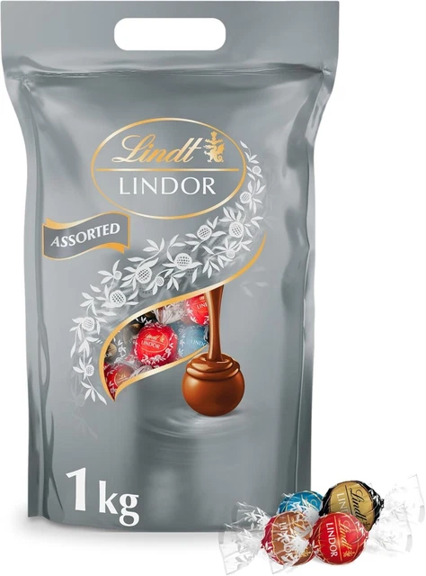 LINDT LINDOR ASSORTED Chocolate Truffles 1kg Bag – Approx 80 Balls ...