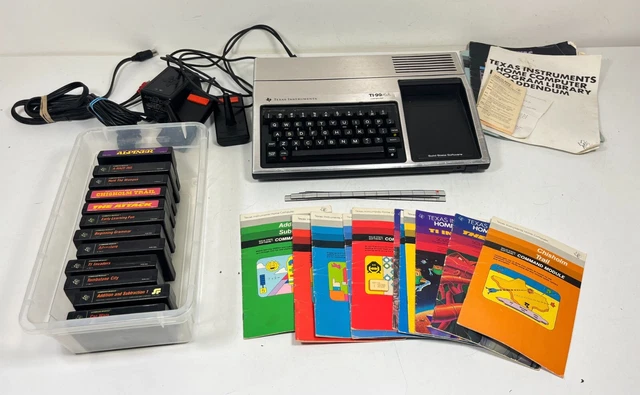 VINTAGE TEXAS INSTRUMENTS TI-99/4A Computer with Games/Controllers and ...