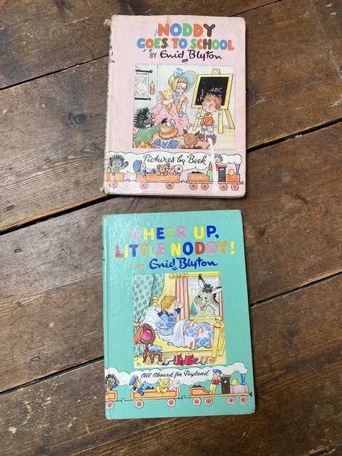 VINTAGE NODDY CHILDRENS books 1950s 60s Noddy goes to school cheer up ...