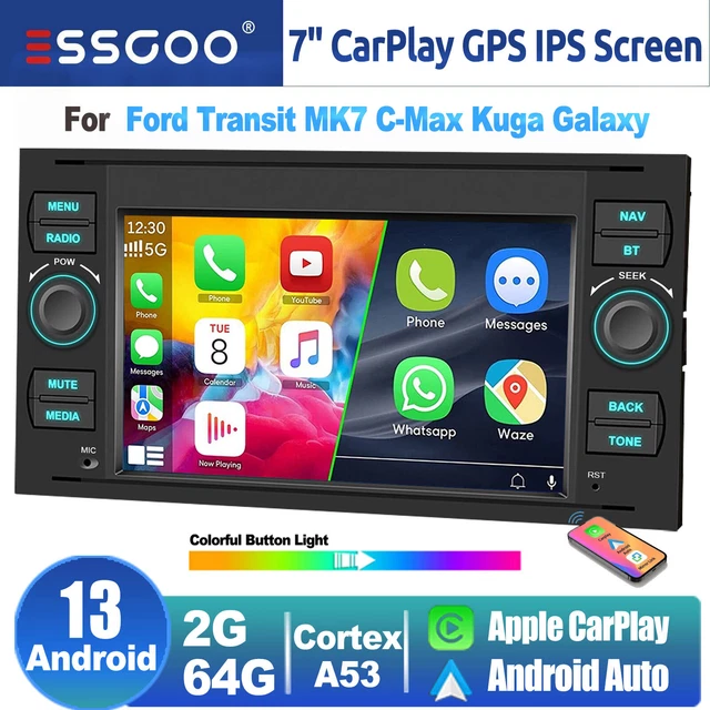 APPLE CARPLAY 64G For Ford Transit Mk7 7" Android 13 GPS Car Stereo ...