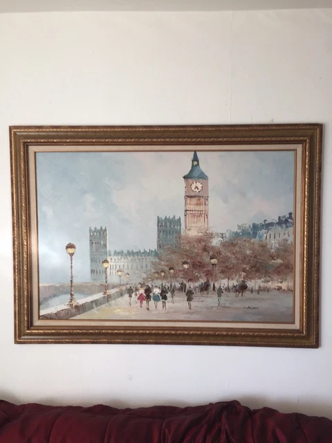 LONDON BIG BEN Westminster oil painting l.Alexis £125.52 - PicClick UK