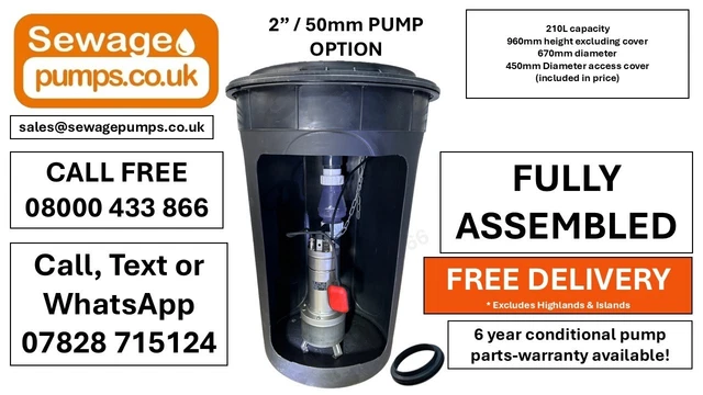 PPS PACKAGE PACKAGED Pump Pumping Station Chamber Tank Underground 200L ...