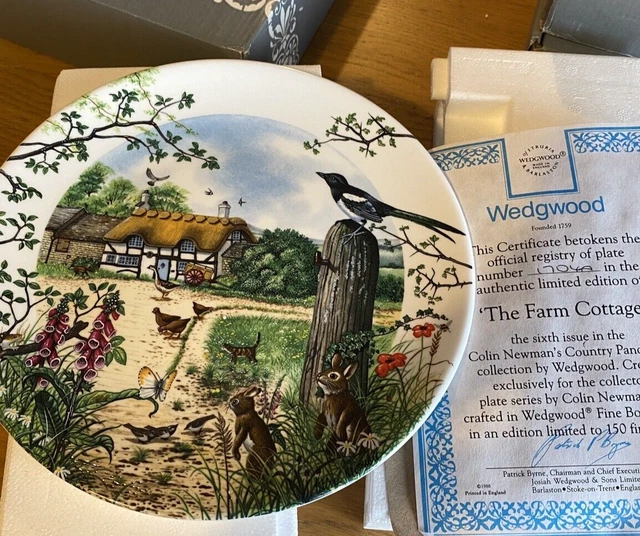 LIMITED EDITION WEDGWOOD Decorative Plate ‘Farm Cottage’. Box ...