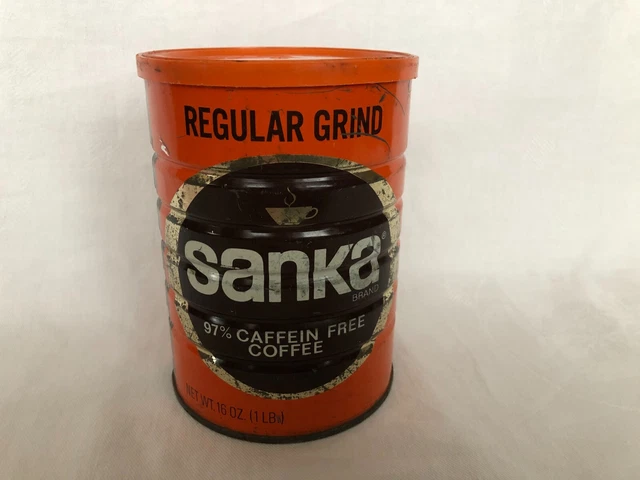 VINTAGE SANKA COFFEE Can Tin 1 Pound 16 oz Regular Grind W/ Original ...