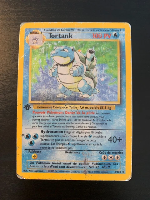 CARTE POKÉMON : Tortank 2/102 Set de Base Edition 1 Wizards Française ...