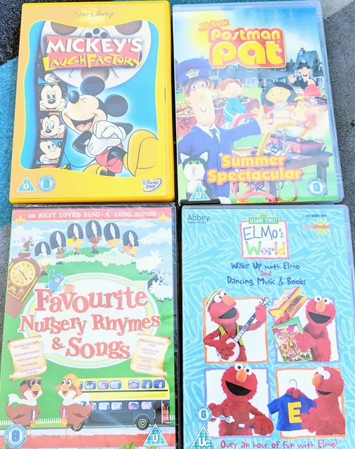 BUNDLE OF 4 Kids DVDs Postman Pat, Elmo's World, Mickey's Laugh Factory ...