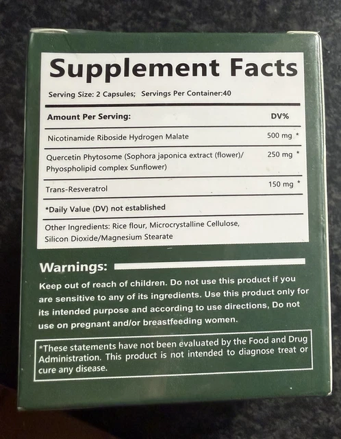 NAD+ SUPPLEMENT FOR Anti-Aging, Energy Focus / Nicotinamide Riboside ...