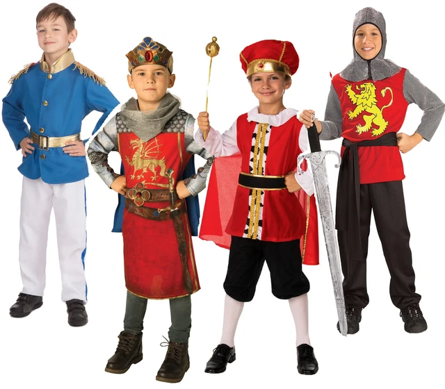 MEDIEVAL KNIGHT COSTUME King Prince Kids Fancy Dress Kings Coronation ...