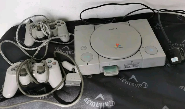 SONY PLAYSTATION GREY Console With Memory Card And Two Controllers SCPH ...
