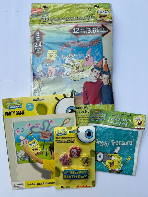 SPONGEBOB SQUAREPANTS GIANT Decorating Kit Happy Birthday Party Pack £ ...