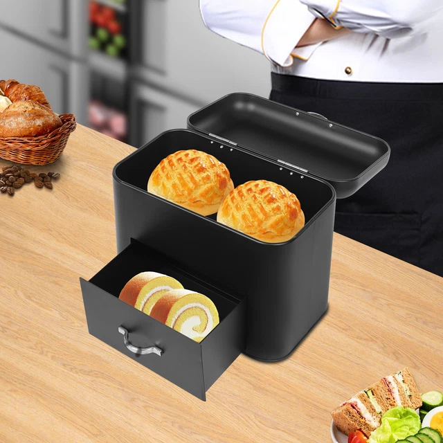 RETRO LARGE BREAD Box Storage Counter Oraganizer Drawer Bread Box £38. ...