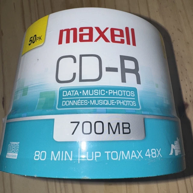50 PACK MAXELL Color CD-R 700MB, 48x -80 Min.Recordable Disc 50 pack ...