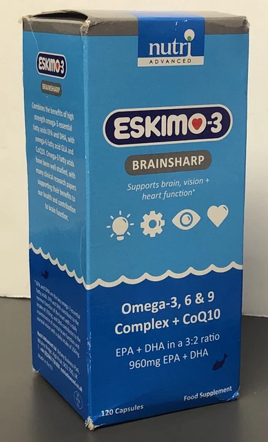 ESKIMO-3 BRAINSHARP CAPSULES, 120 Capsules, Nutri Advanced. EXP:10/2026 ...