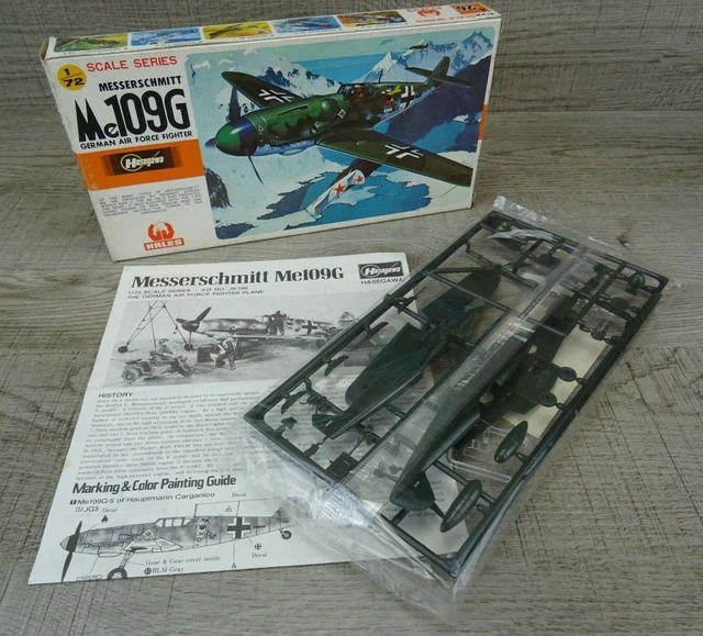 HASEGAWA MESSERSCHMITT ME 109G Model Kit Plane Vintage 1978 1:72 £14.99 ...