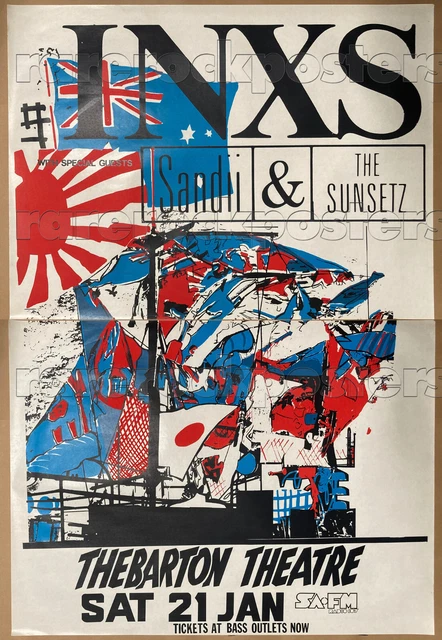 INXS / SANDII & Sunsetz ~Orig 1984 Aust Gig Two Sheet Poster~Thebarton ...