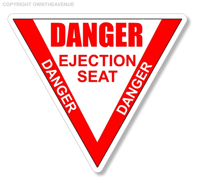 MOTORCYCLE DANGER EJECTION Seat Aircraft Pilot Safety Warning Decal ...