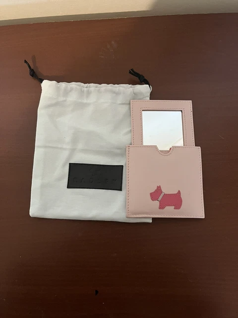 RADLEY LONDON PINK Leather Square Compact Handbag Purse Make-Up Mirror ...