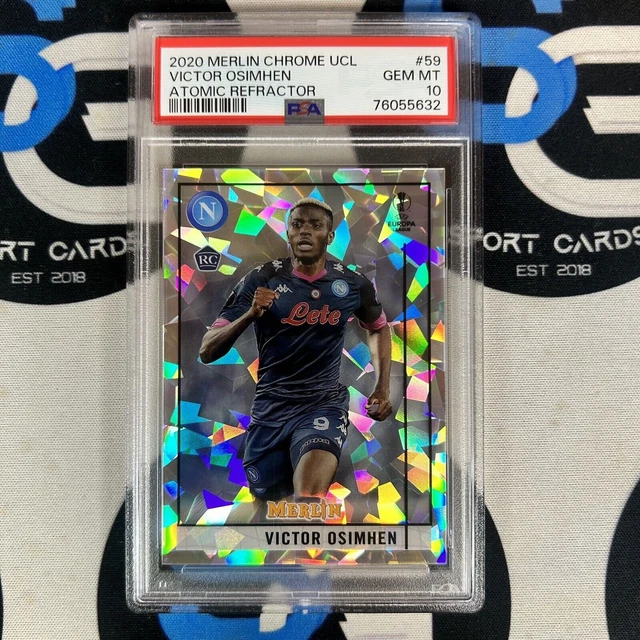 2020 TOPPS MERLIN Chrome UCL Victor Osimhen RC Réfracteur atomique ...
