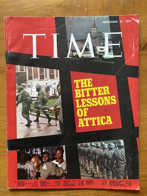 TIME MAGAZINE 1971 Attica Prison Riot UN Mao E Hopper Art Rolex Watch ...