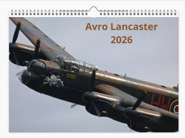 AVRO LANCASTER BOMBER RAF 2026 A4 WALL Calendar Limited Edition £18.00 ...