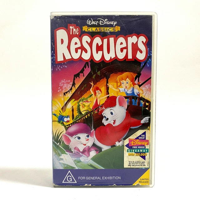 DISNEY THE RESCUERS VHS Movie Classic Limited Release - AUS SELLER $10. ...