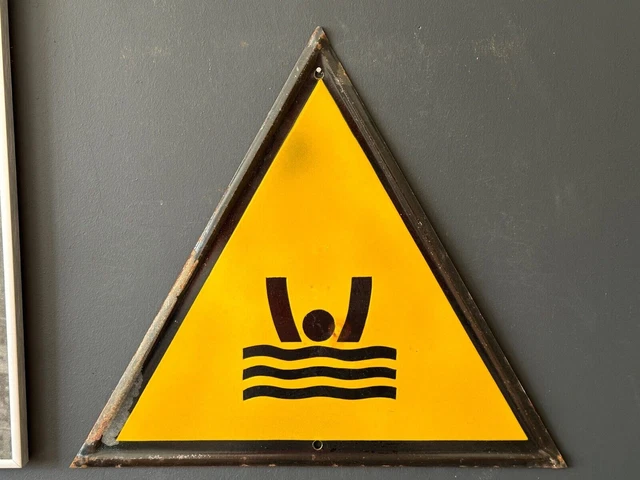 SEGNALE DI AVVERTIMENTO UOMO CHE affoga Cartello smaltato industriale ...