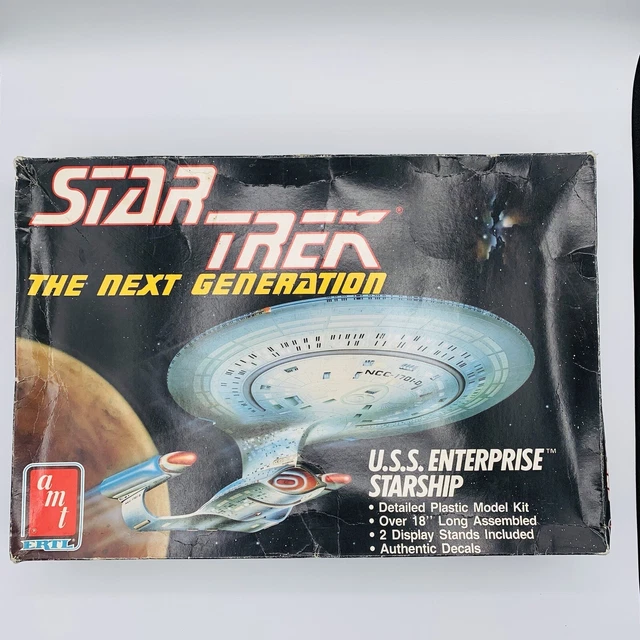 AMT STAR TREK USS ENTERPRISE NCC-1701-D Model Kit 6619 1988 Open Box ...