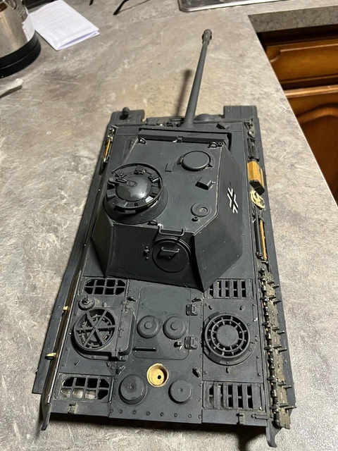TAMIYA 1/16 PANTHER Upgrades Tank Deck Turret+Motor Metal Gun Recoil+ ...