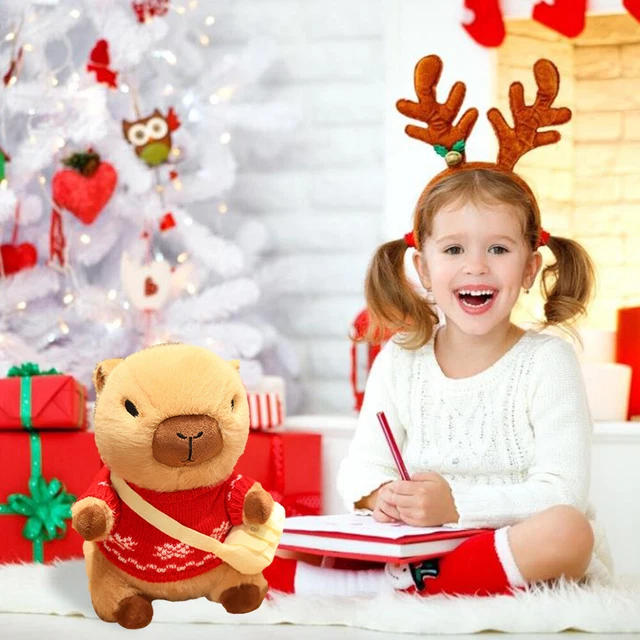 DIY CUTE CAPYBARA Plush with Clothes & Bag Stuffed Animal Toy Home Room ...