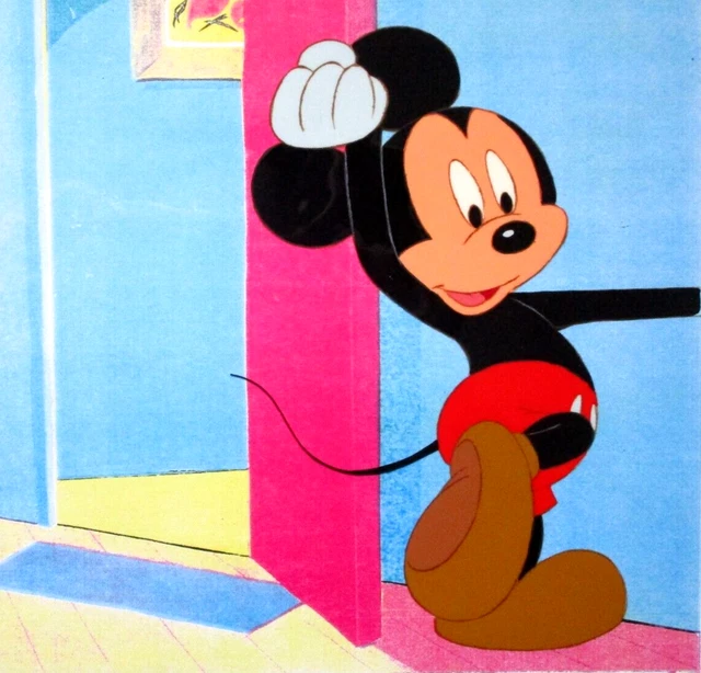 MICKEY MOUSE WALT DISNEY 1980s ORIGINAL ANIMATION PRODUCTION CEL £161. ...